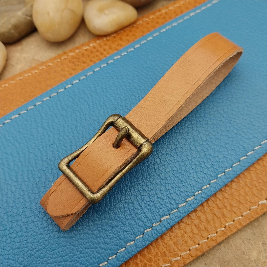 Tan Leather Pocket Watch Fob Strap: English Bridle, Antique Brass ...
