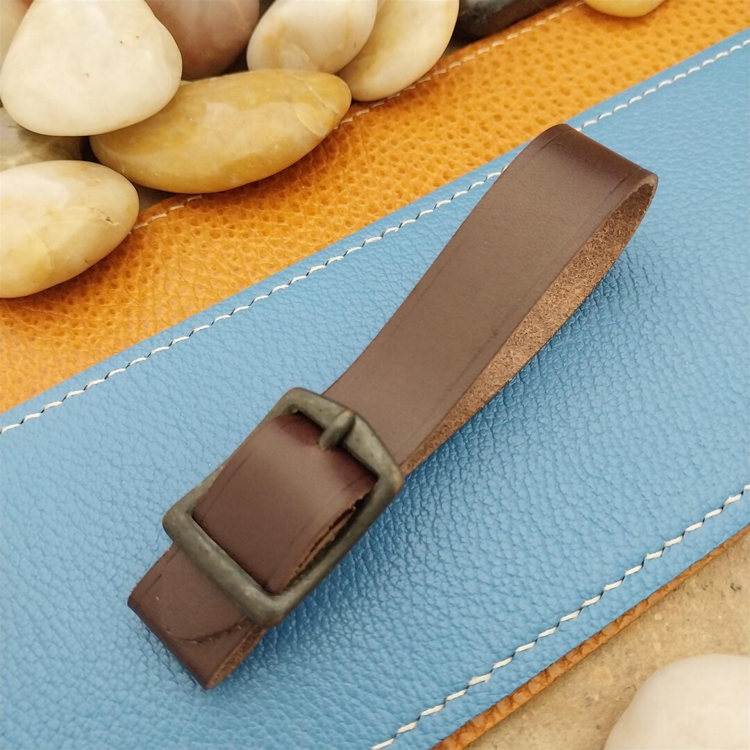 English Bridle Leather Vintage Pocket Watch Fob Strap With Antique ...