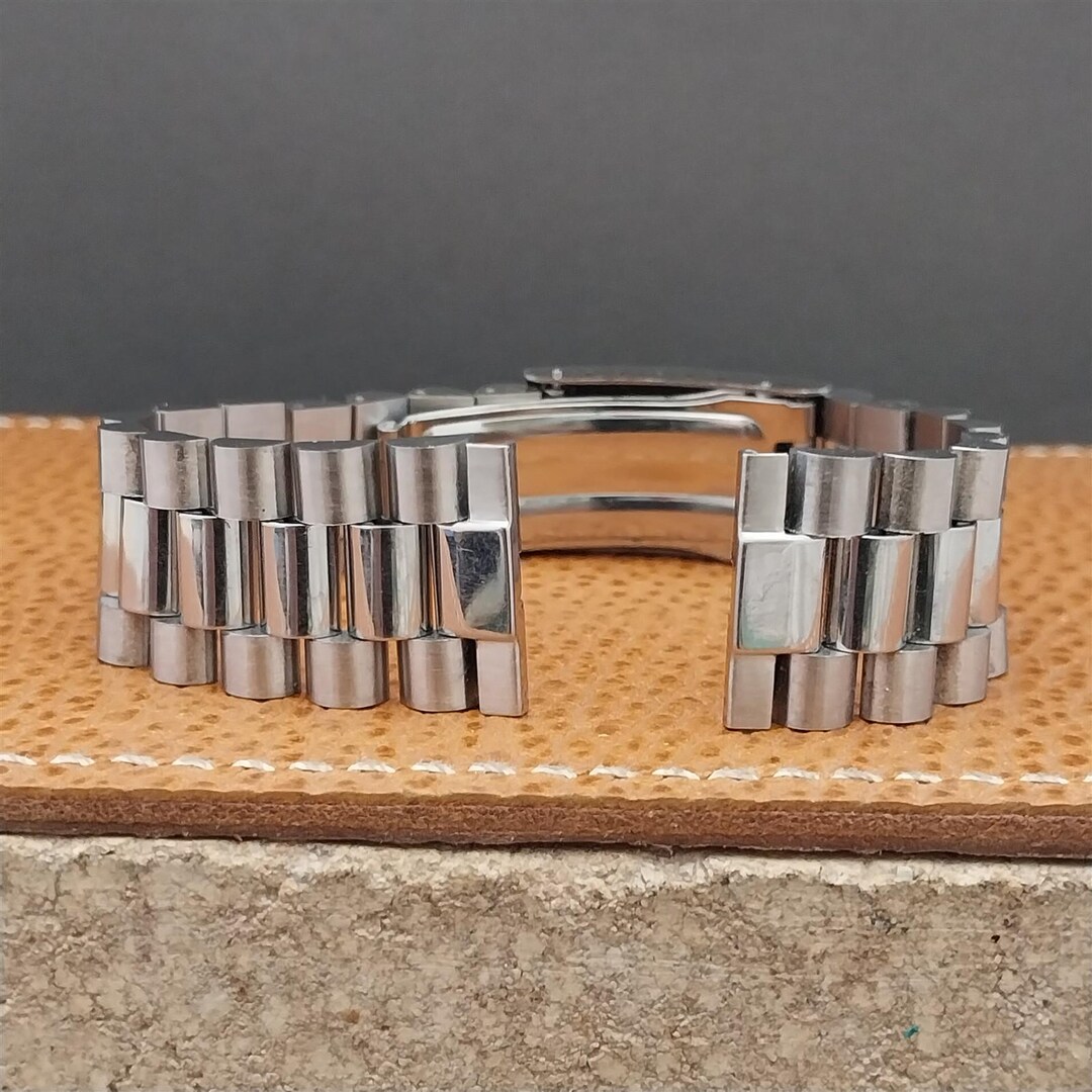 Vintage 19mm Stainless Steel President Solid Link Hadley NOS Classic ...