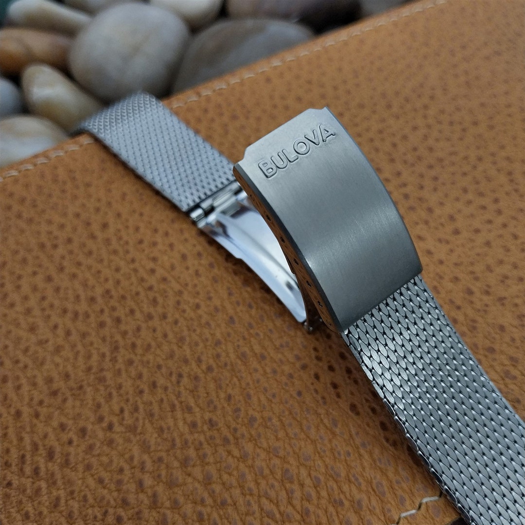 Bulova 18mm Stainless Steel Mesh Diver Drema 1960s Nos Vintage Watch ...