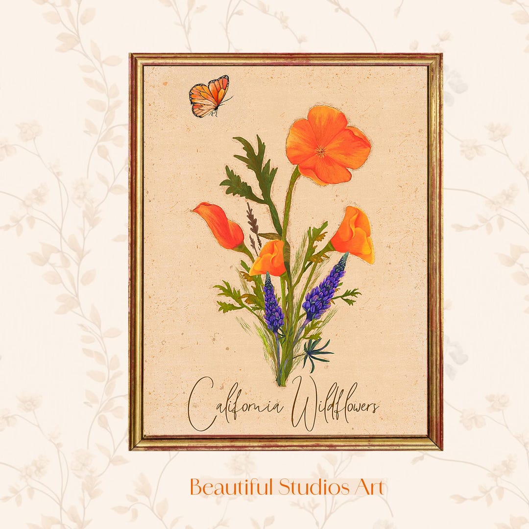 Poppy Wall Art Printable, Gift for Gardener, Gardner Gift for Her ...