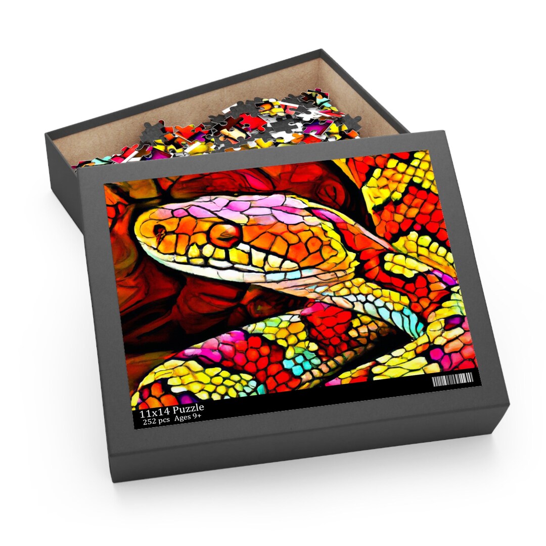 Stain Glass Corn Snake Puzzle - Etsy