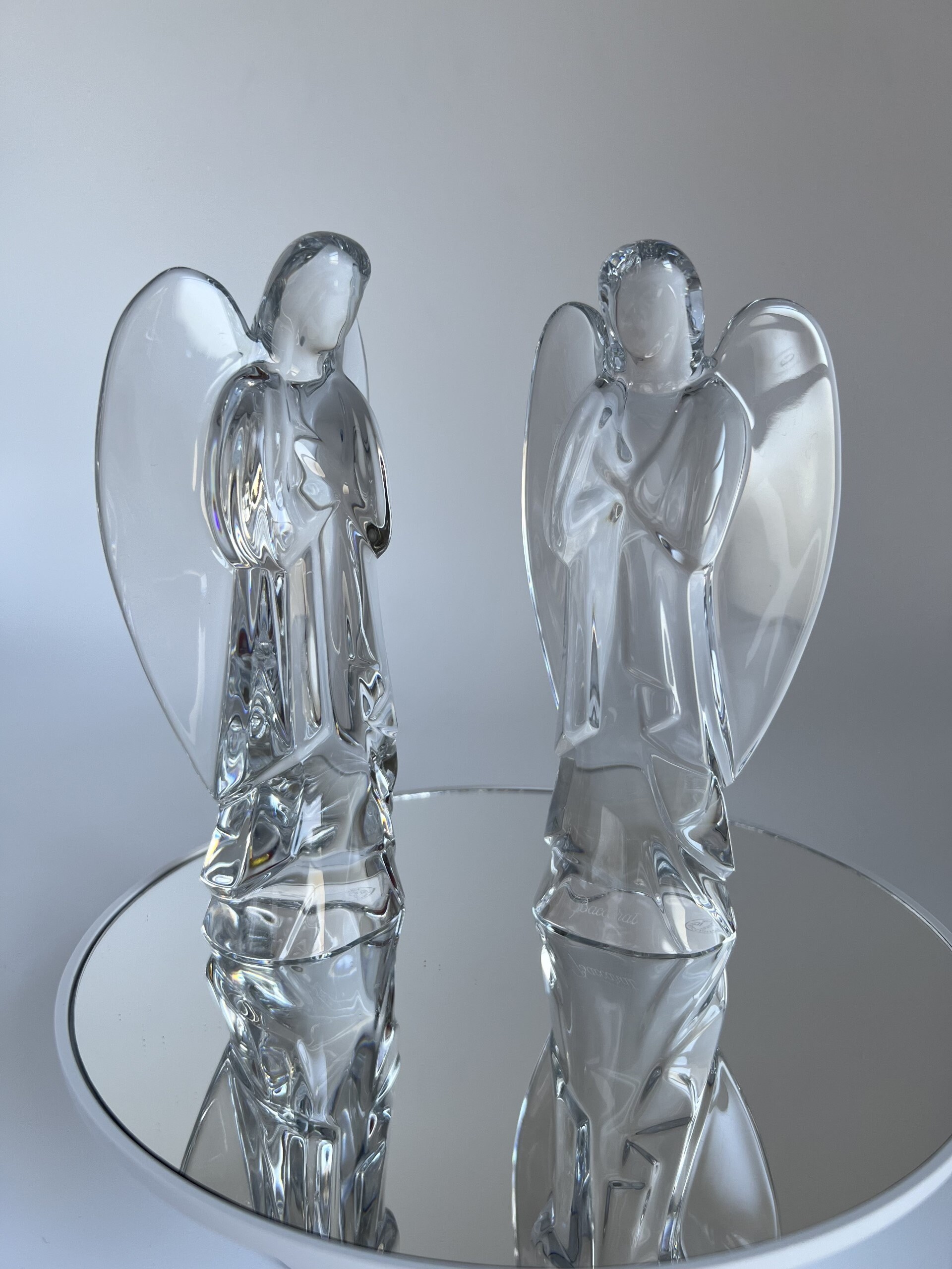 Baccarat. Exquisite Pair of Crystal Nativity Angels. Never Used. 6 High ...