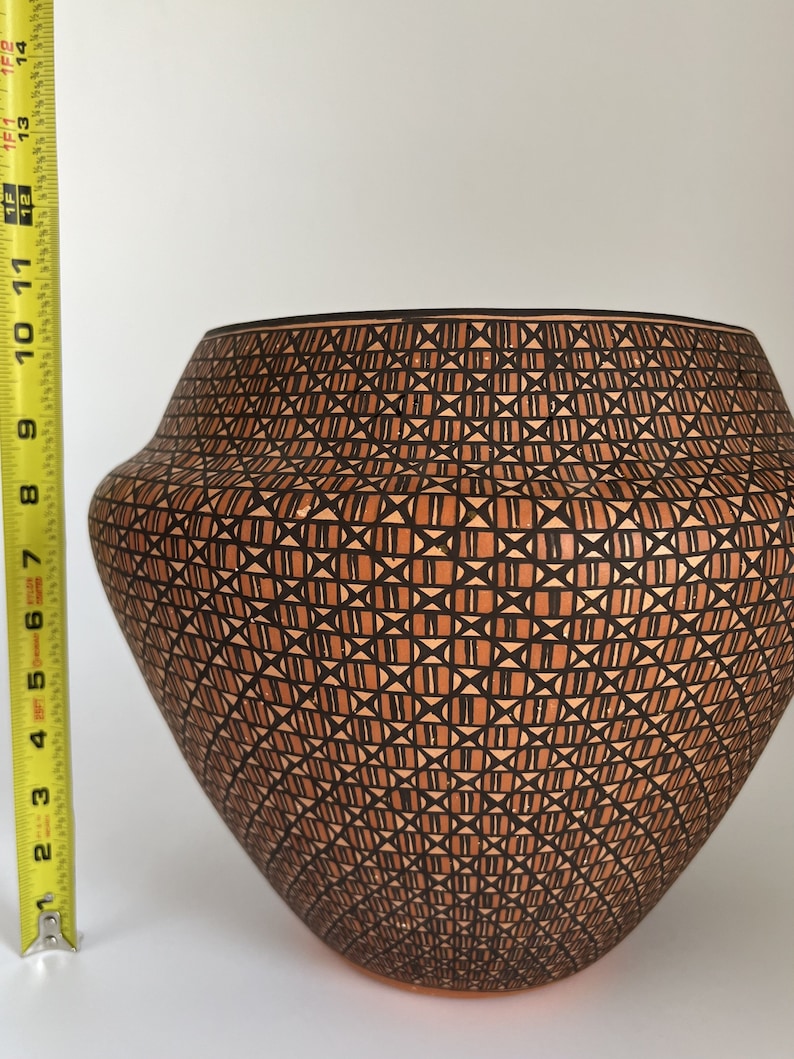 Acoma. Beautiful Vase by Mary Torivio. Geometric Design. Rare and ...