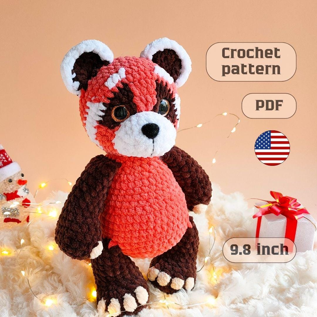 Amigurumi Red Panda Pattern - Crochet Red Panda PATTERN - Plushie ...