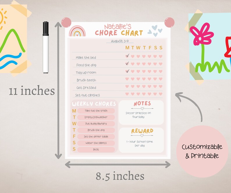 Chore Charts for Kids 8 Template Bundle Weekly Chore Chart - Etsy