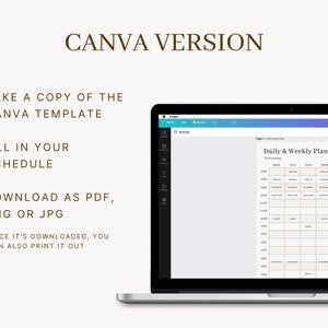 Daily & Weekly Planner | Digital and Printable Copies | Canva Editable ...