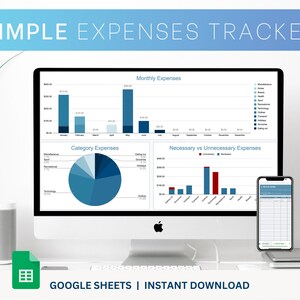 2023 Simple Beginner Expenses Tracker Spreadsheet | Spending Tracker | Google Sheets Template ...