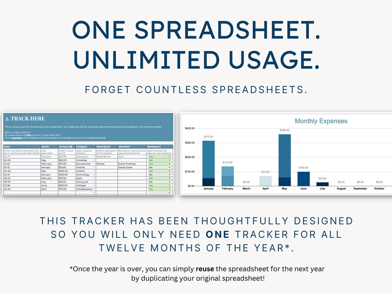 2023 Simple Beginner Expenses Tracker Spreadsheet | Spending Tracker ...