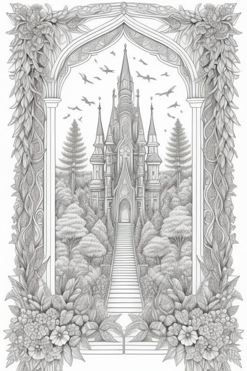 Enchanted Kingdoms 40 Coloring Pages - Etsy