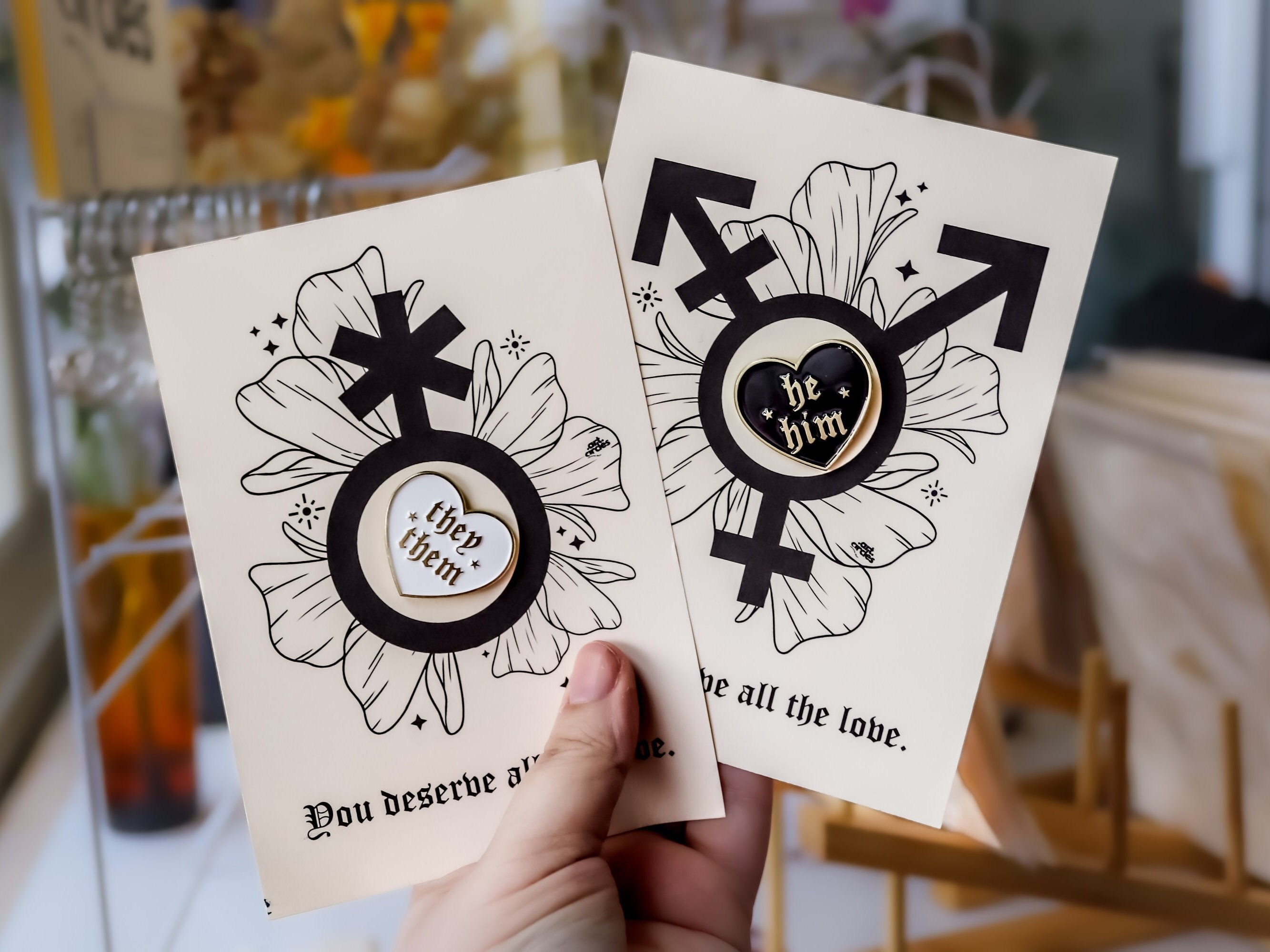 LGBTQ PRONOUNS Nonbinary / Trans Pins , Transgender, Queer Card, Pride ...