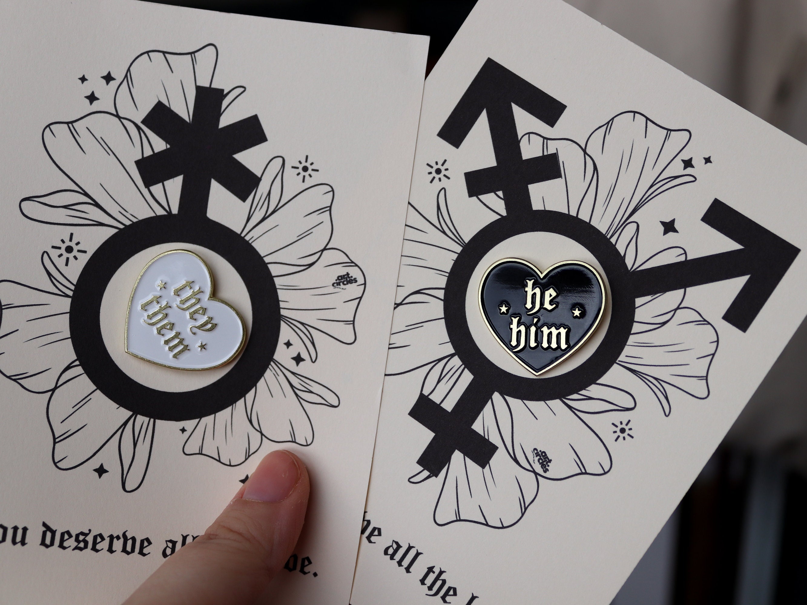 LGBTQ PRONOUNS Nonbinary / Trans Pins , Transgender, Queer Card, Pride ...