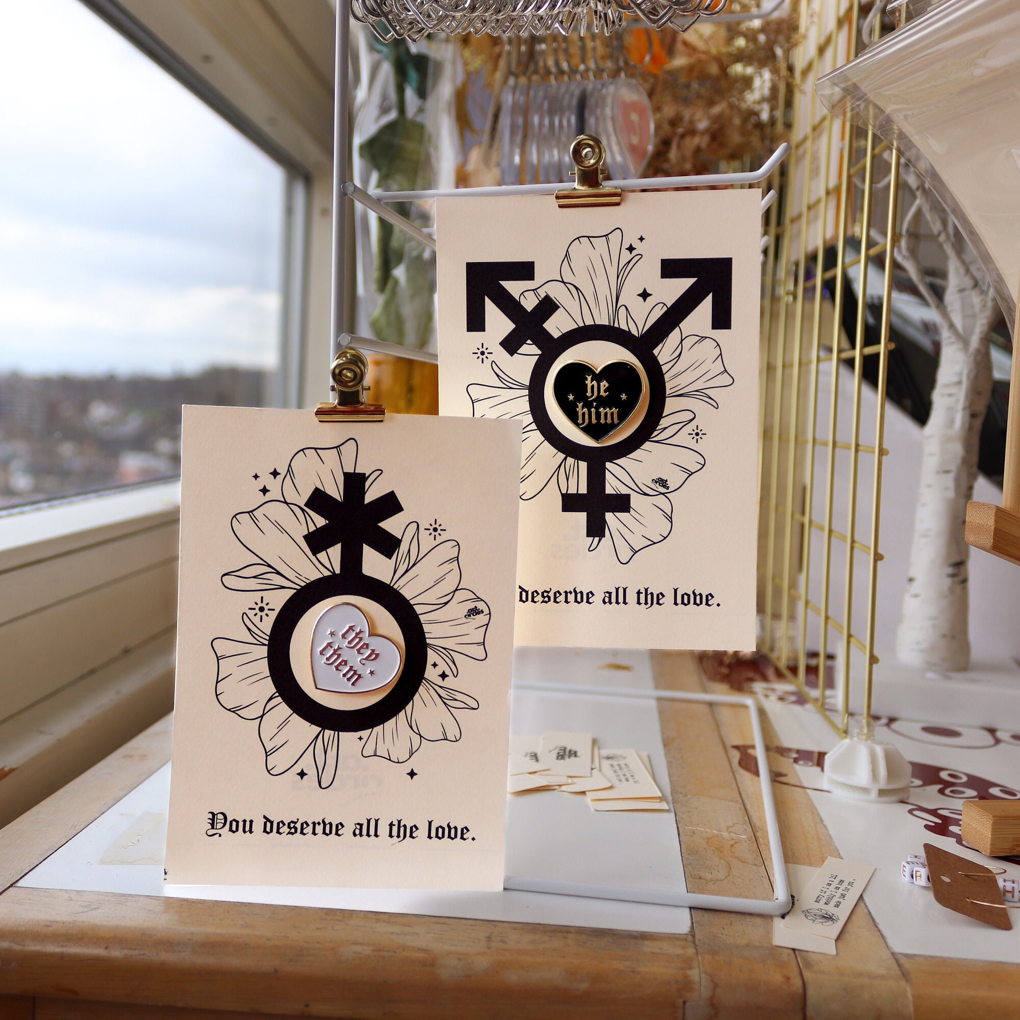 LGBTQ PRONOUNS Nonbinary / Trans Pins , Transgender, Queer Card, Pride ...