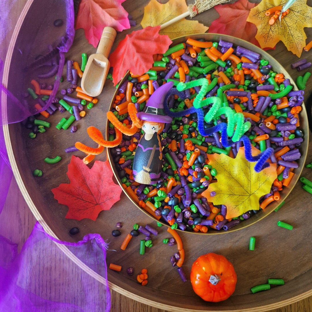 Halloween Witch Sensory Kit Tuff Tray Filler Spooky Stickers Autumn ...