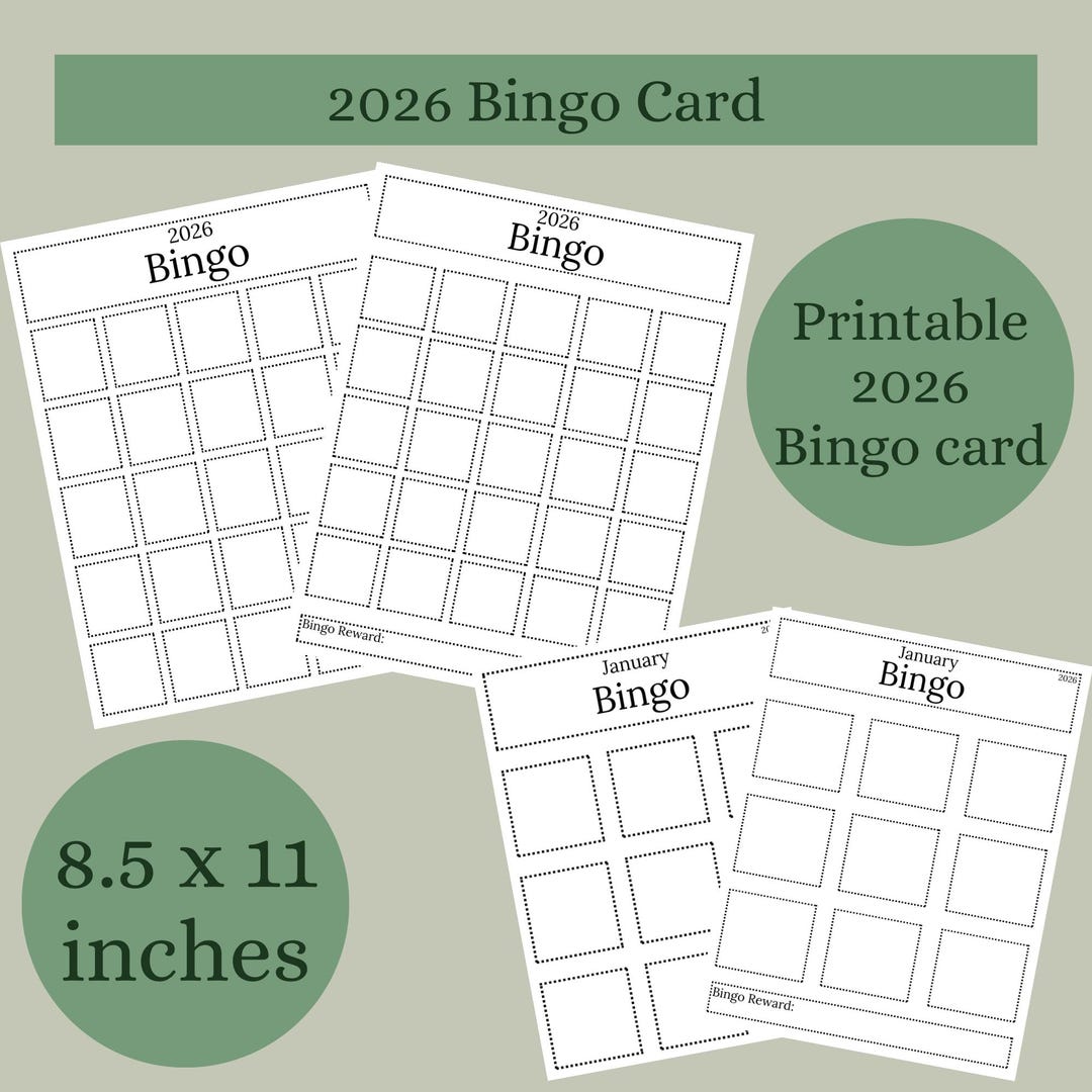 Customizable 2026 Vision Board Bingo Cards / New Years Resolutions ...