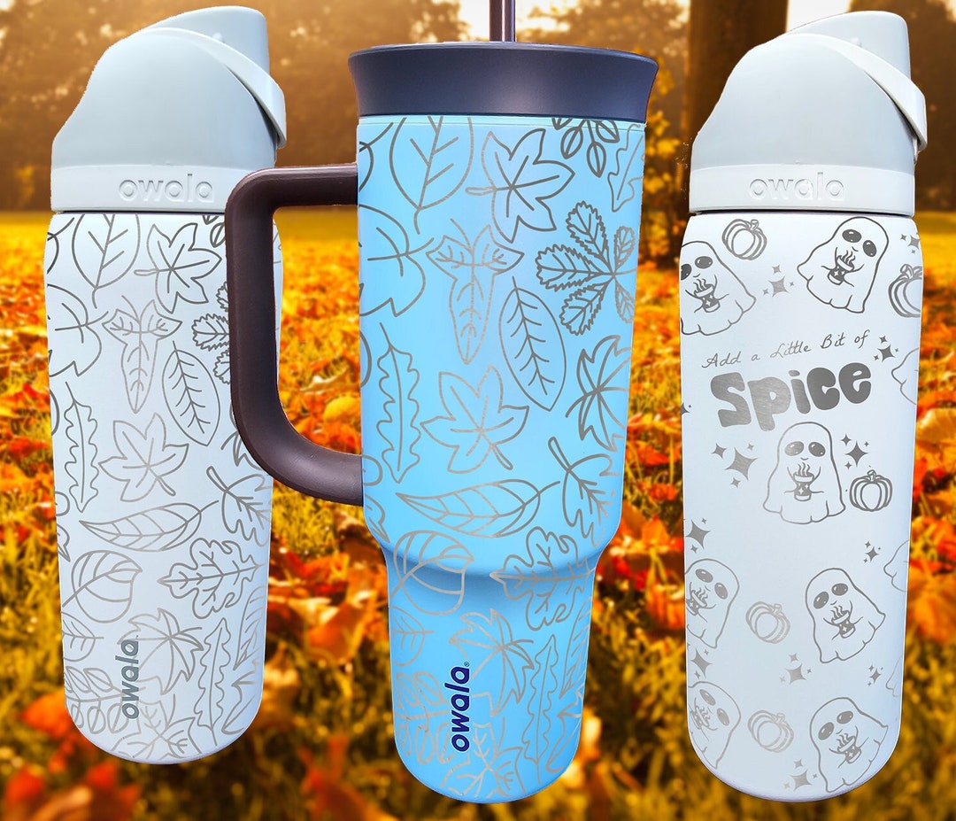 Fall Leaf Wrapped Personalized 40oz and 32oz Owala Tumbler, Engraved ...