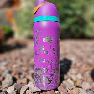 Flower Wrapped Personalized 32oz Owala Tumbler, Engraved Insulated ...