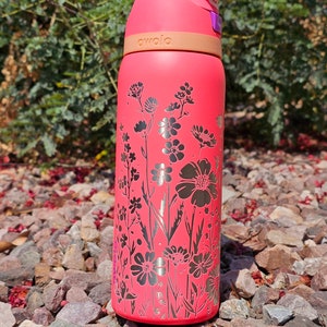 Flower Wrapped Personalized 32oz Owala Tumbler, Engraved Insulated ...