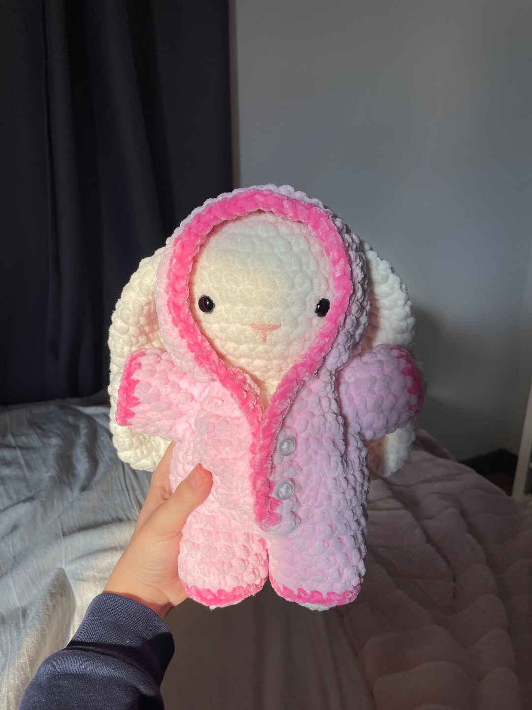 Bunny in a Onesie Crochet Plushie Ready to Ship - Etsy