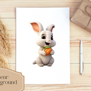 Set of 12, Watercolor Bunny Carrots Clipart, Bunny Clipart, Carrot PNG ...