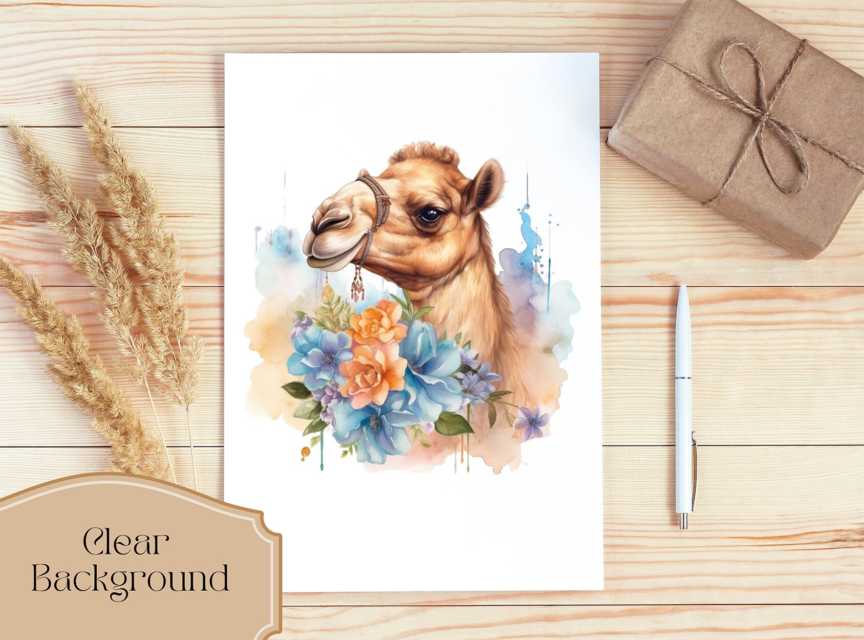 Set of 25, Watercolor Floral Camels Clipart, Camel PNG, Boho Camel Art ...