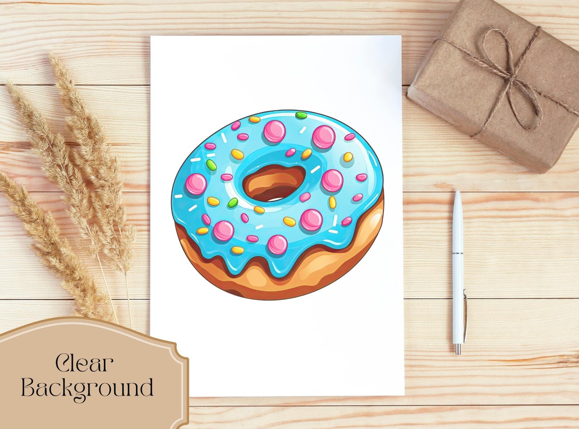 Set of 23, Watercolor Donuts Art, Donuts Clip Art, Dessert Clipart ...