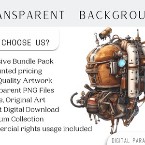 Set of 4, Steampunk Jetpack Clipart, Watercolor Steampunk Png ...