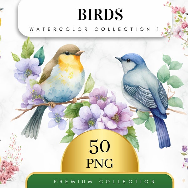 Watercolor Birds - Etsy