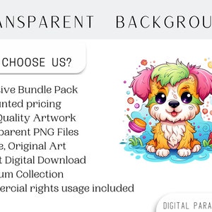 Set of 20, Colorful Puppy Clipart, Puppy PNG, Puppy Clipart, Dog ...