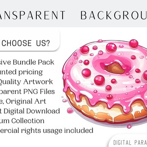 Set of 25, Watercolor Donuts Art, Donuts Clip Art, Dessert Clipart ...