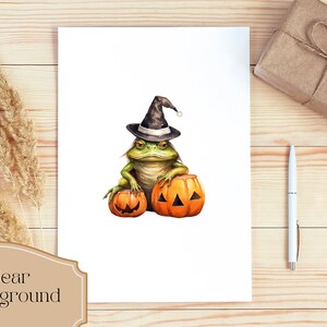 Set of 8, Halloween Frog Clipart, Frog PNG, Spooky Frog, Halloween ...