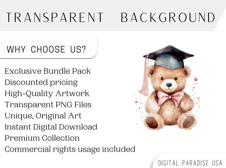 Set of 23, Teddy Graduation Clipart, Teddy Bear PNG, Nursery Clip Art ...