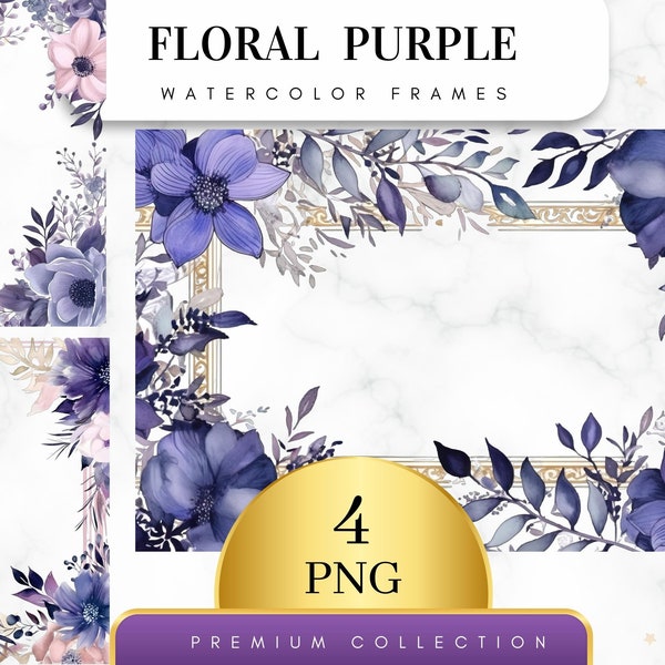 Purple Frames Clipart - Etsy