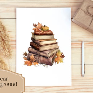 Set of 16, Autumn Books Clipart, Fall Journal Clipart, Book Bundle ...