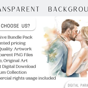 Set of 21, Bride and Groom Kiss Clipart, Wedding Day Clipart PNG ...