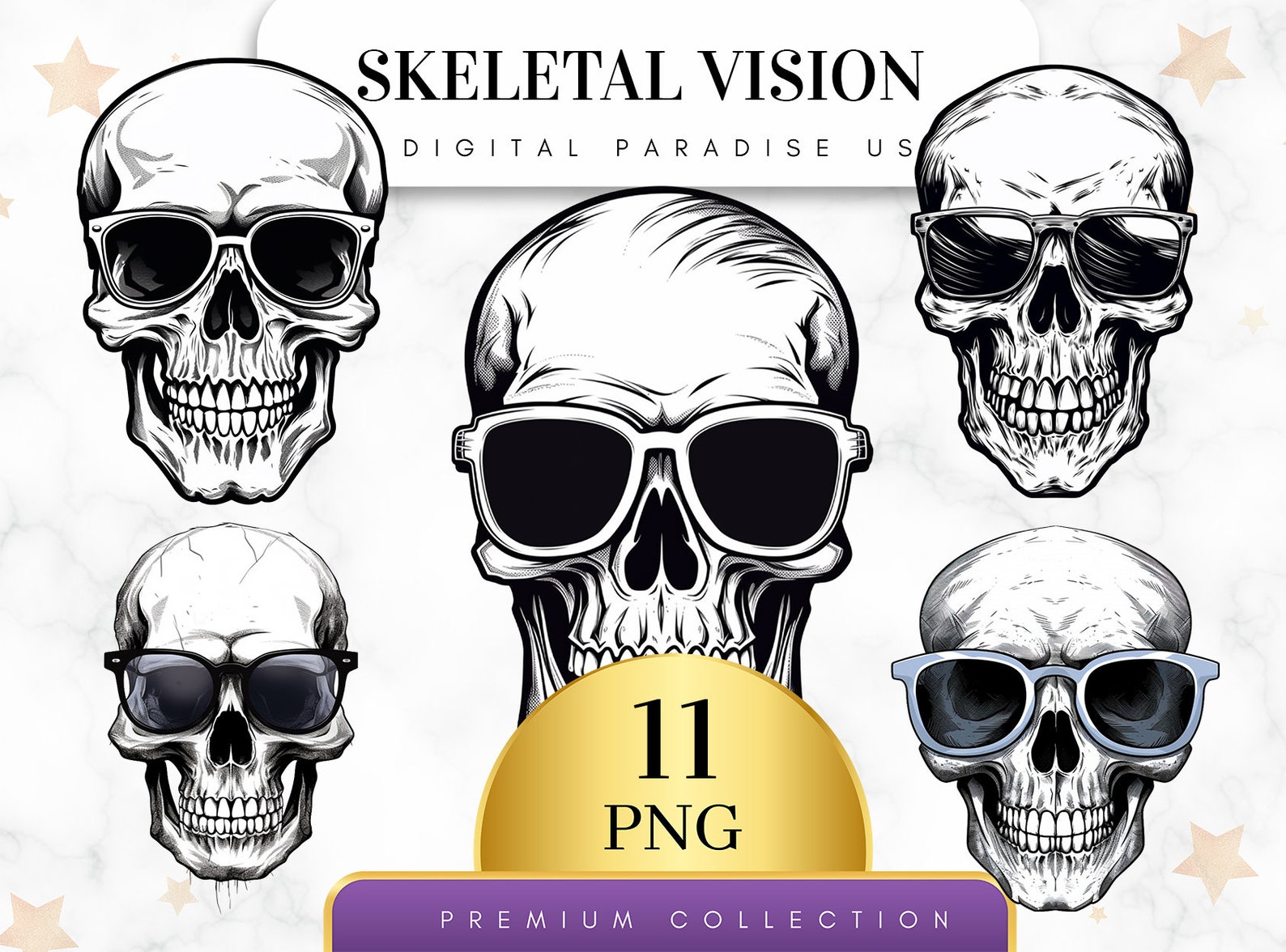 Set of 11, Skeletal Vision Clipart, Halloween Clipart, Skeleton Clipart ...