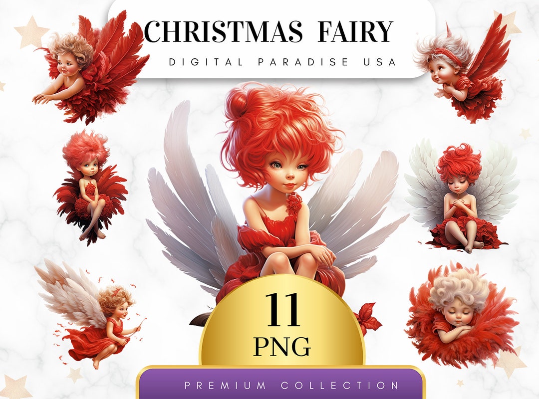 Set of 11, Christmas Fairy Clipart, Fairy PNG, Winter Fairy Art ...