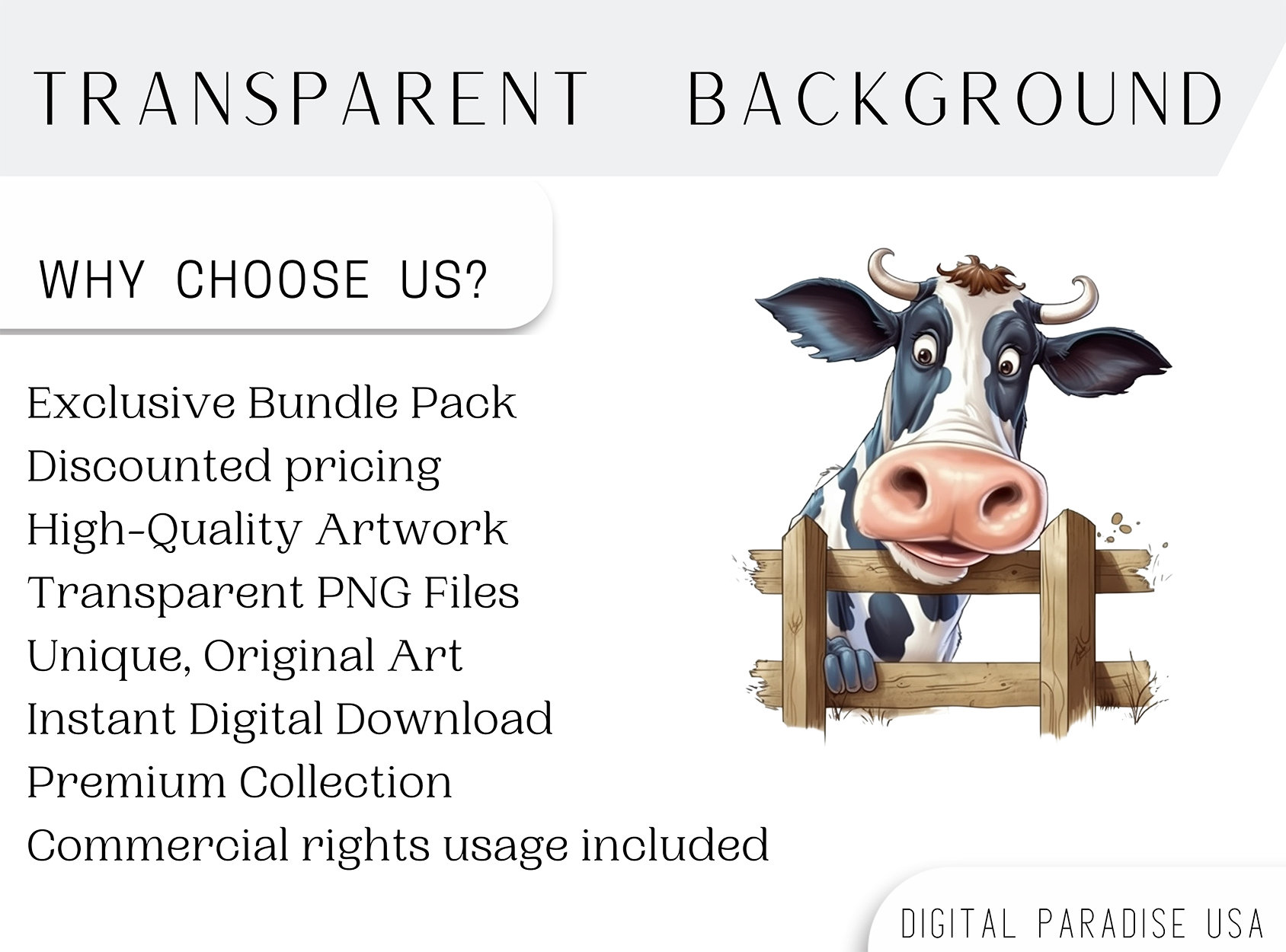 Set of 7, Watercolor Farm Cow Clipart, Cow PNG, Farm Animal Clipart ...