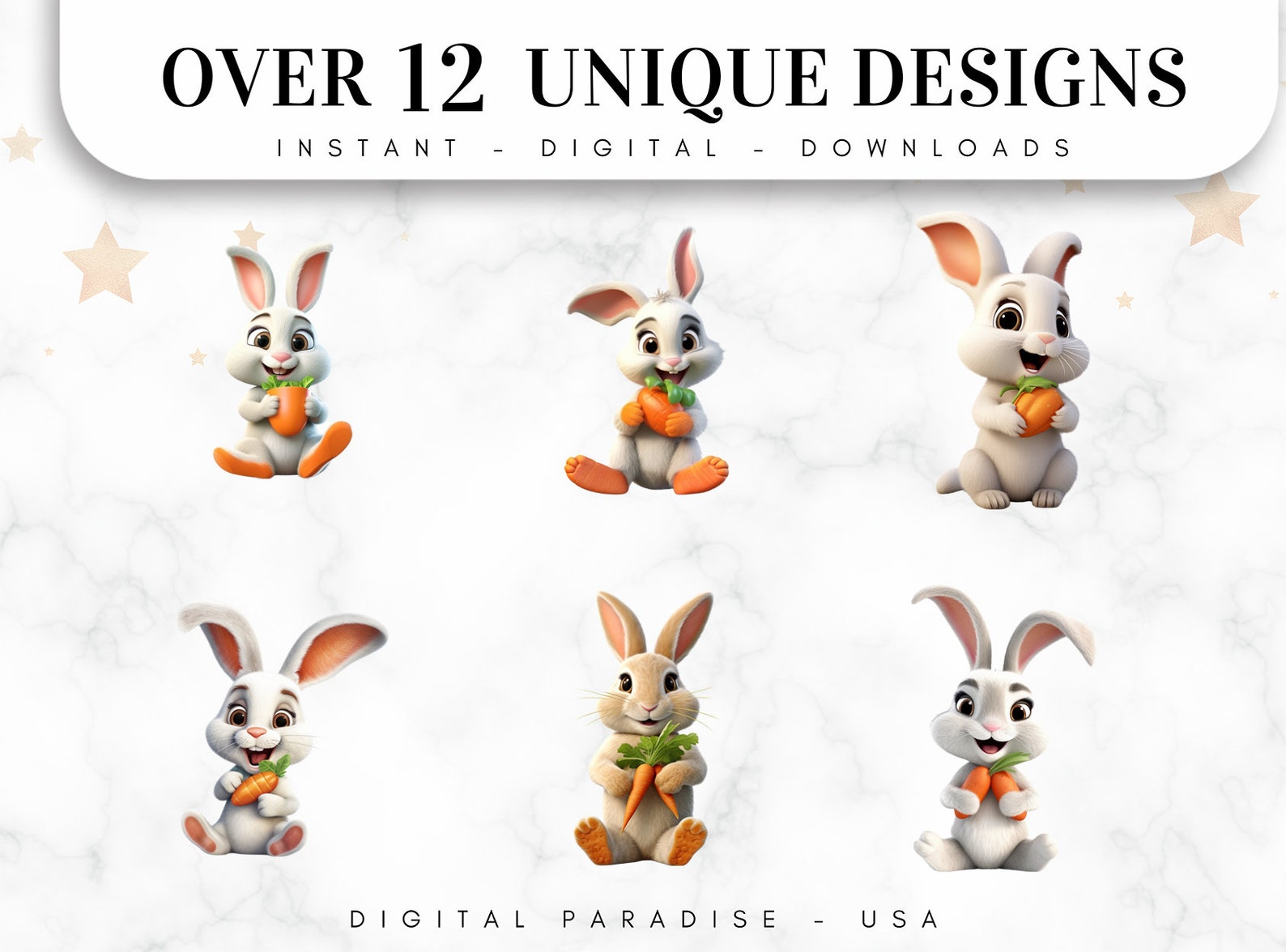 Set of 12, Watercolor Bunny Carrots Clipart, Bunny Clipart, Carrot PNG ...