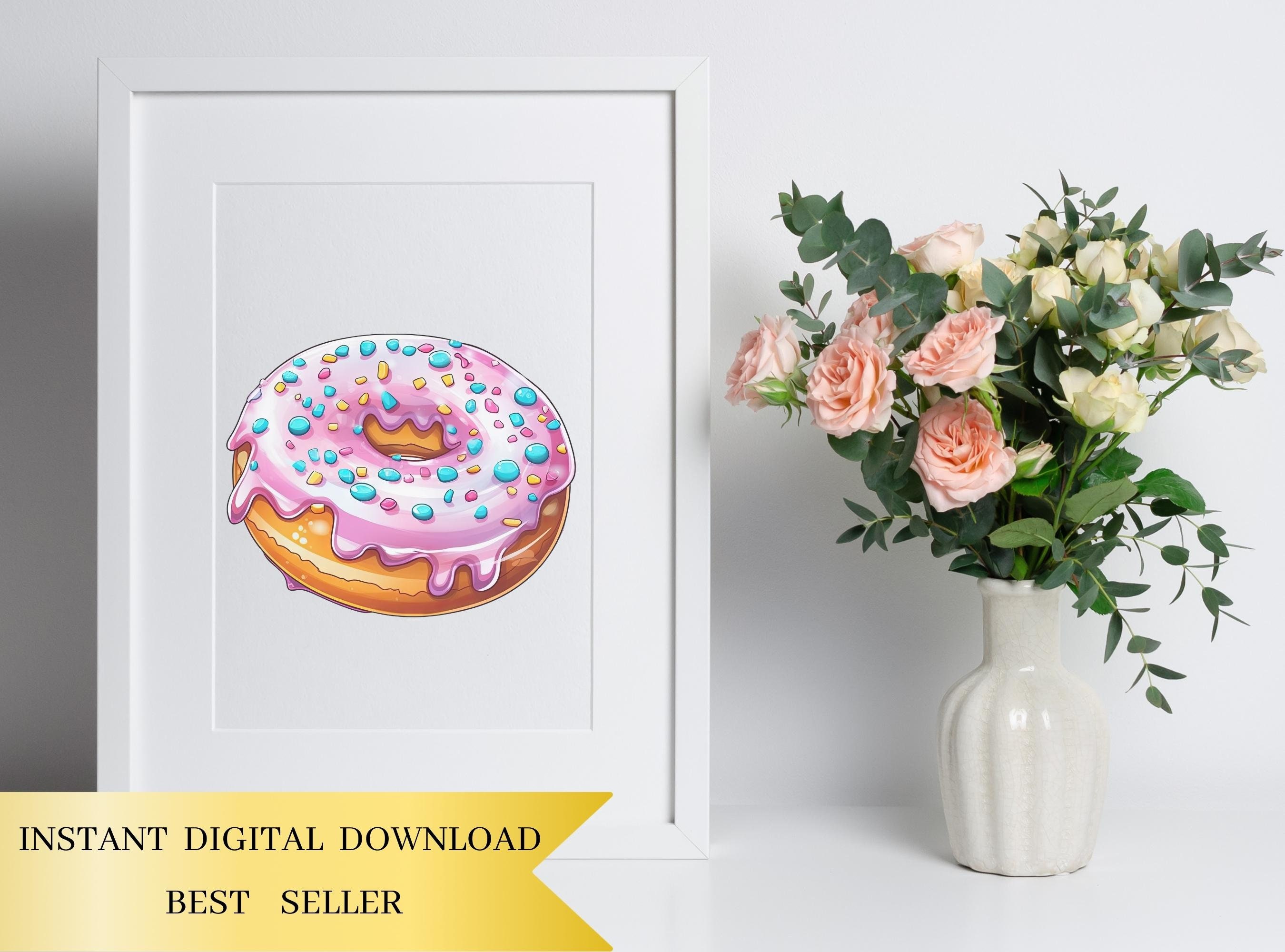 Set of 23, Watercolor Donuts Art, Donuts Clip Art, Dessert Clipart ...