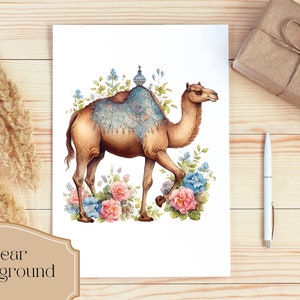 Set of 23, Floral Camels Clipart, Camel Png, Boho Desert Animals ...