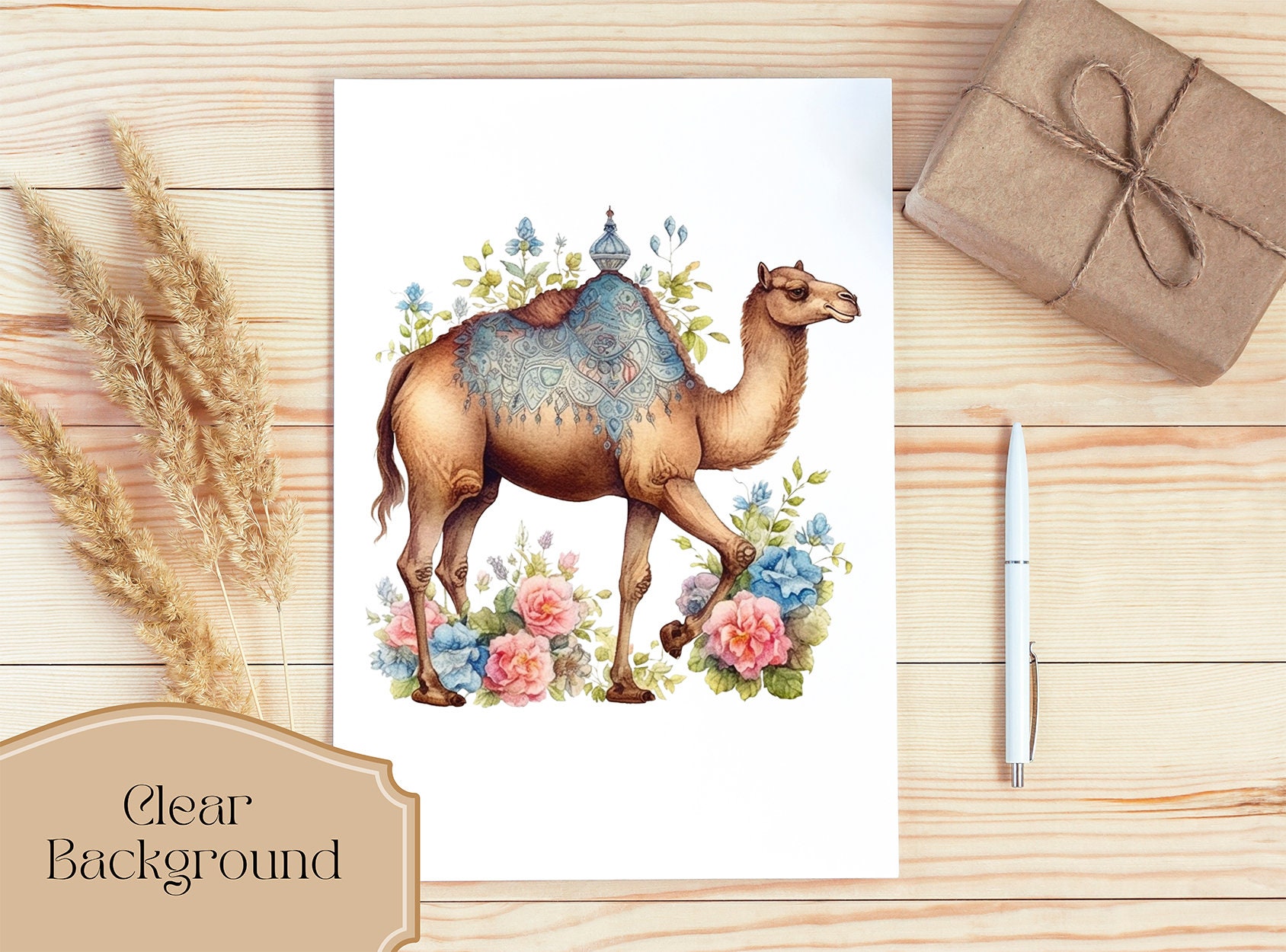 Set of 23, Floral Camels Clipart, Camel Png, Boho Desert Animals ...
