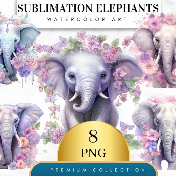 Elephant Clipart - Etsy