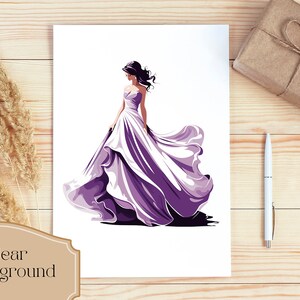 Set of 20, Purple Brides Clipart, Wedding Clipart, Bridal Clipart ...