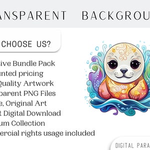 Set of 9, Colorful Seal Clipart, Seal PNG, Animal Clipart, Ocean ...