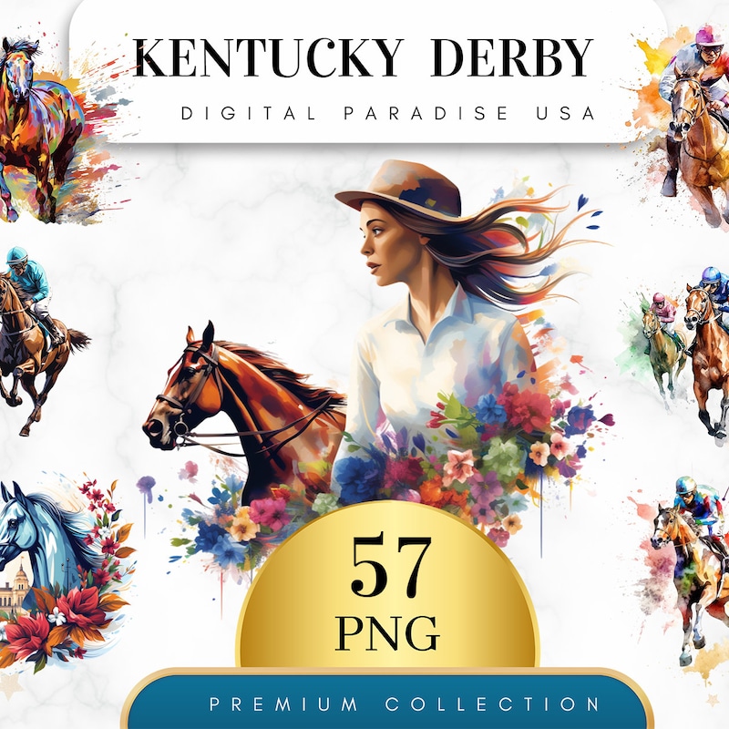 Kentucky Derby Clipart - Etsy