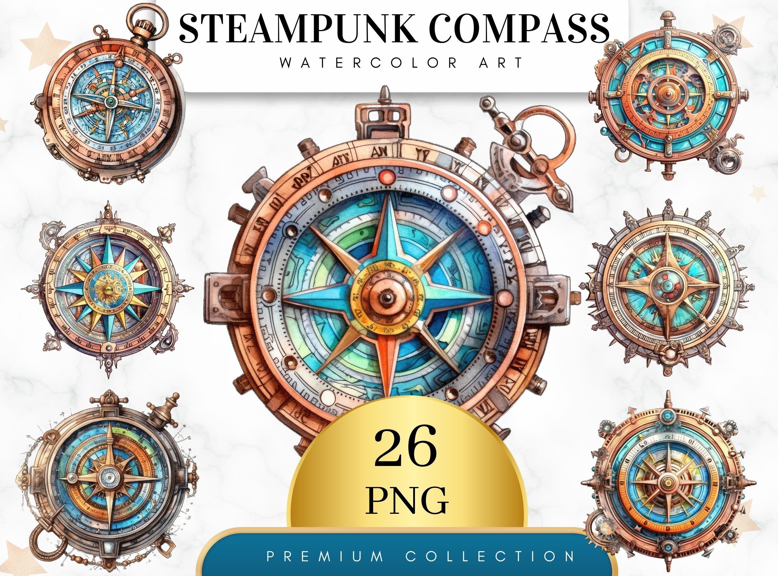 Steampunk Compass Map