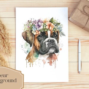 Set of 14 Watercolor Boxer Dog Clipart Spring Boxer Dog With - Etsy