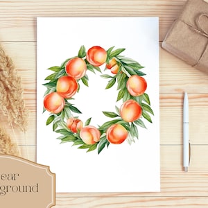 Set of 13 Watercolor Peaches Wreaths Clipart Peach Clipart - Etsy