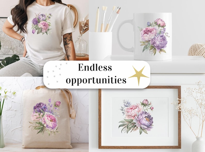 Set of 18, Watercolor Lavender Clipart, Lavender PNG, Floral Clipart ...